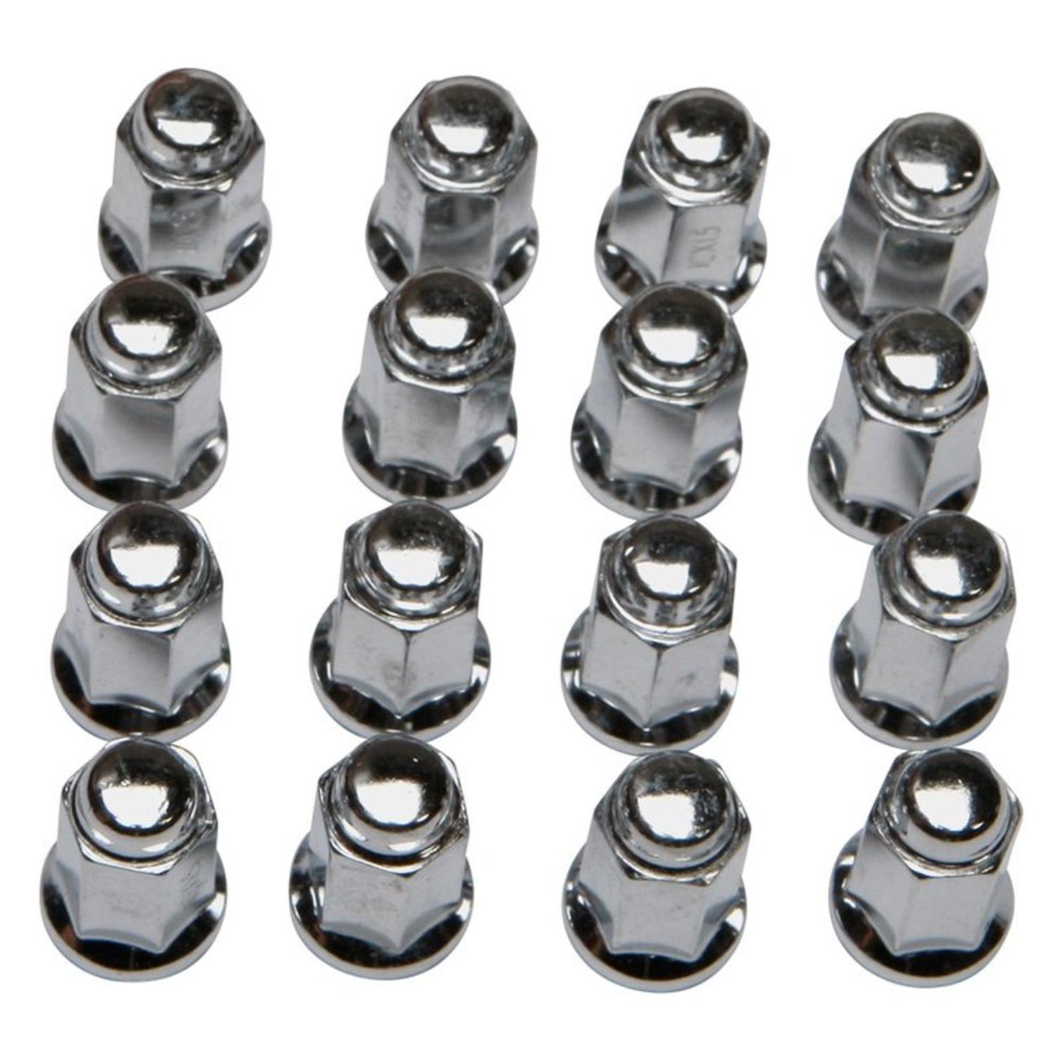 Pyöränmutterisarja 3/8-24 60° kartio kromi 16 kpl | Jokikone verkkokauppa